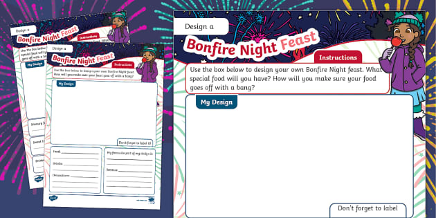 Design a Bonfire Night Feast Worksheet (Teacher-Made)