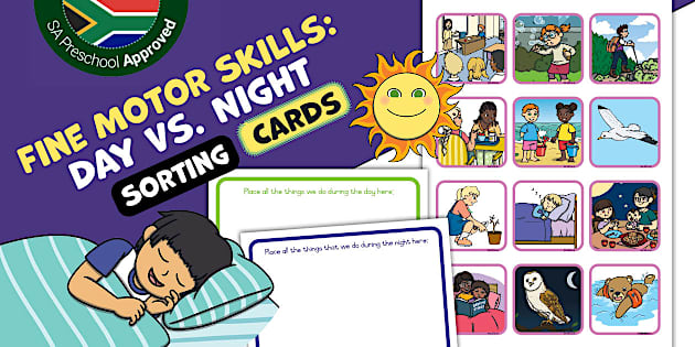 Preschool: Fine Motor Skills- Day vs. Night Sorting Cards