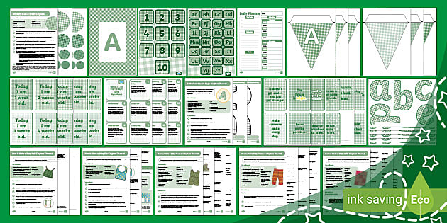Green Gingham Nursery Pack (teacher made)
