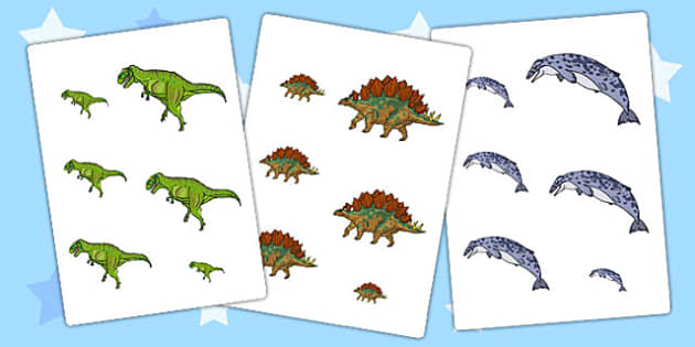 Realistic Dinosaurs Themed Size Ordering (teacher made)