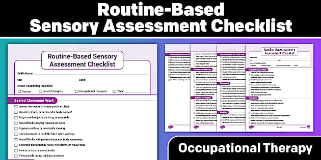 Sensory Assessment Checklist Across Daily Routines for Occupational Therapy