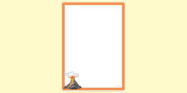 FREE! - Simple Volcano Page Border | Page Borders | Twinkl
