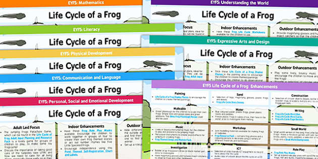 EYFS Life Cycle of a Frog Lesson Plan and Enhancements Ideas - planning