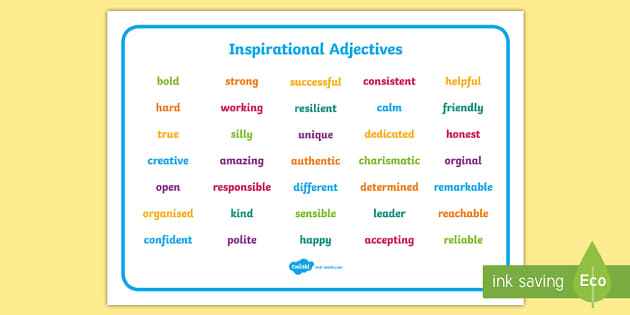 Inspirational Adjective Words Word Mat - Amazing Adjectives!
