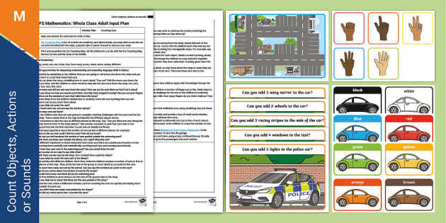 Kindergarten Maths Counting Cars Adult Input Plan and Resource Pack