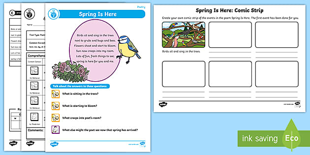 Level 2: 'Spring Is Here' 60-Second Reading Set 1 Intervention Pack