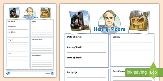 Henry Moore Fact File Template (Teacher-Made) - Twinkl