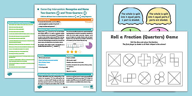  Year 2 Maths Same Day Intervention Plan Recognise And Name 2 4 And 3 4