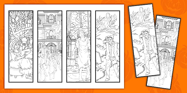 Zombie Colouring Bookmarks - Twinkl Colouring - Twinkl