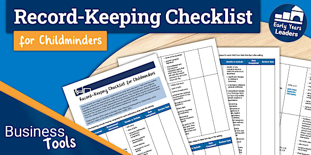 Statutory Record-Keeping Checklist for Childminders