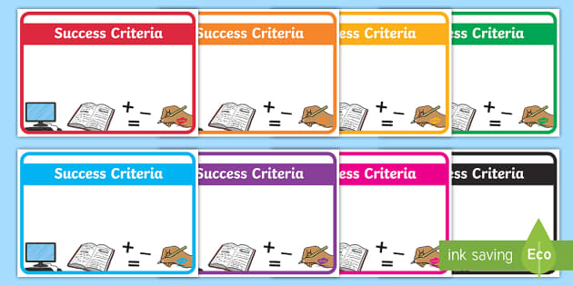👉 Editable Success Criteria Display Signs (teacher made)