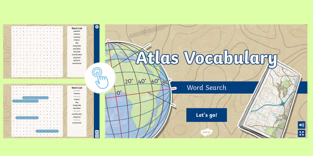Atlas Vocabulary Interactive Word Search - Twinkl