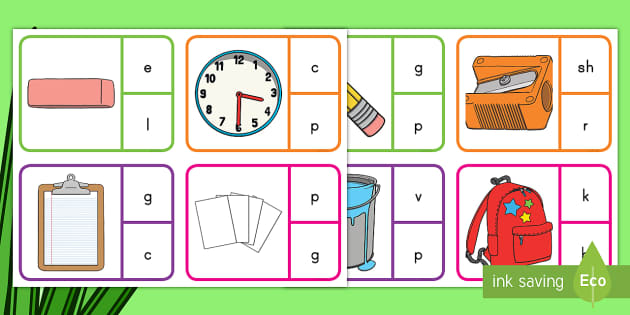 Back to School Beginning Sound Clip Cards | Initial Sounds