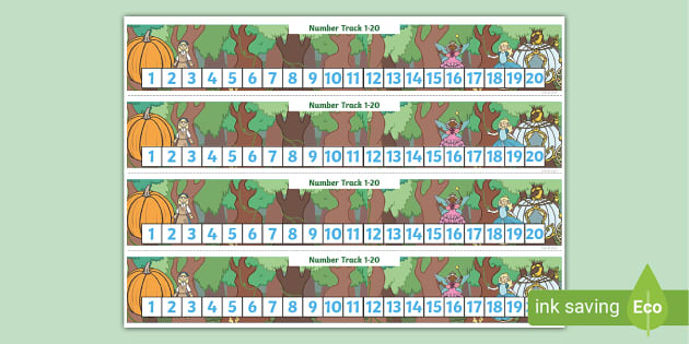 Cinderella Number Track 1-20 (teacher made) - Twinkl