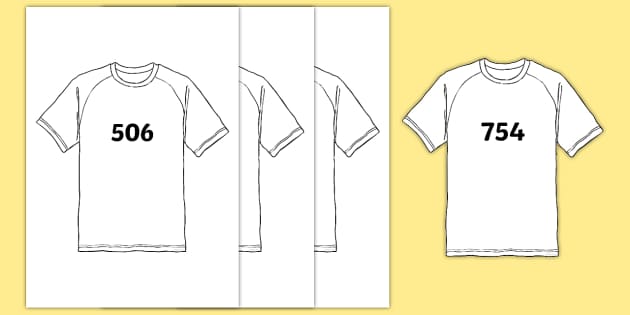 Three-Digit Numbers on T-Shirts Activity (teacher made)