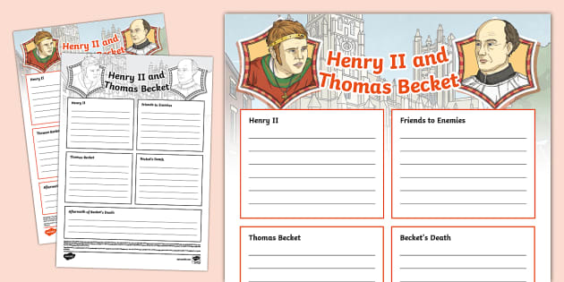 Henry II and Thomas Becket Fact File Template - Twinkl