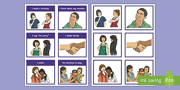 Apologizing Multi Step Sequencing Cards Teacher Made