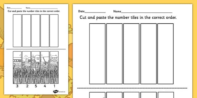 Harvest Number Sequencing Puzzle (profesor hizo) - Twinkl
