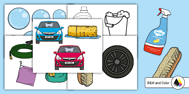 Car Wash Dramatic Play Cutouts (teacher made) - Twinkl