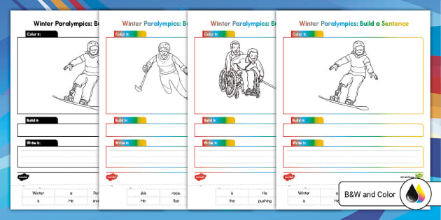 Winter Paralympics Build a Sentence Activity | Twinkl