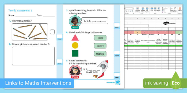 Year 1 Maths Assessment Pack Term 1 - Twinkl