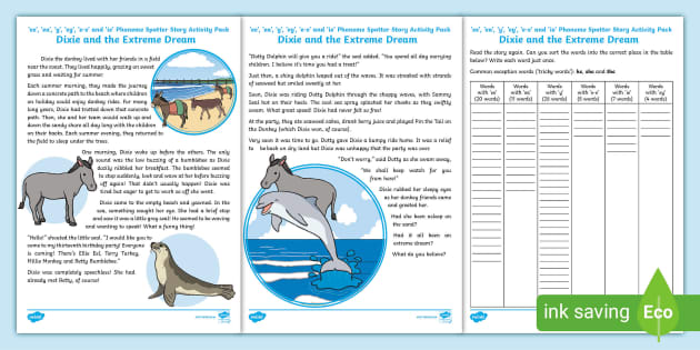 ee, ea, y, ee and ie Phoneme Spotter Story