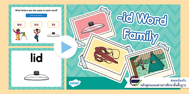 Word Families: -id Words PowerPoint for K-2nd Grade