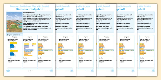 Program, Predict and Play with Scratch: Dinosaur Dodgeball