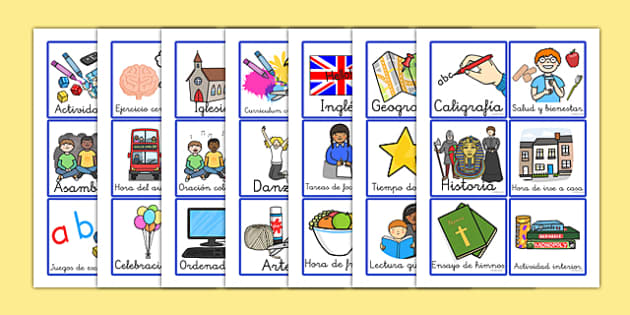 Visual Timetable for KS1 Spanish (teacher made) - Twinkl