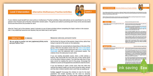 KS1 Level 2 Intervention: Alternative Multisensory Games