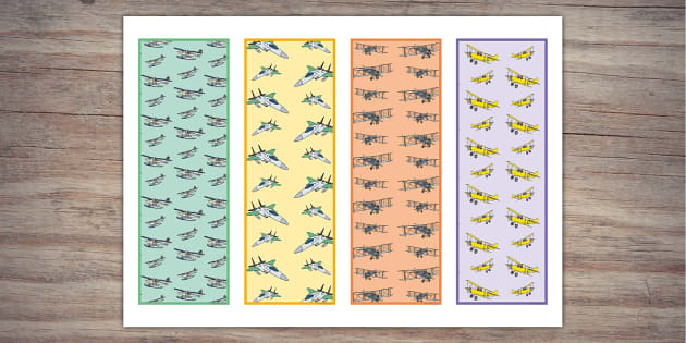 Aeroplane Themed Bookmarks | Twinkl Party (teacher made)