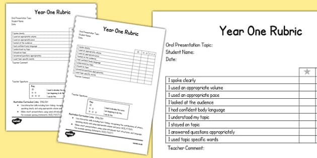 Oral Language Assessment in the Classroom | Year 1 Rubric