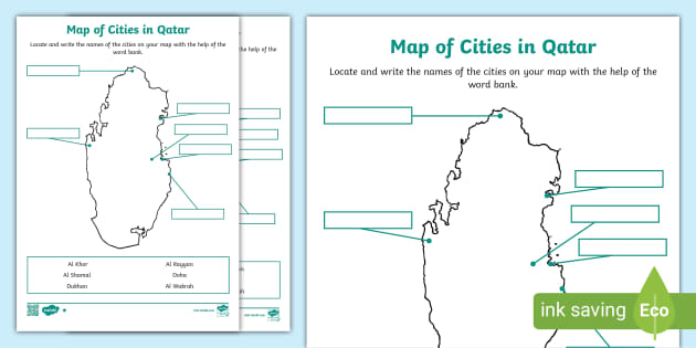 Locating Cities in Qatar Differentiated Worksheets - Twinkl