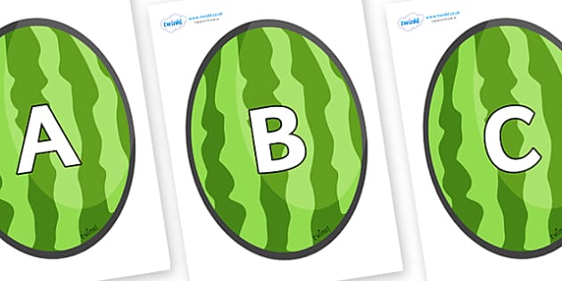 A-Z Alphabet on Melons (Vertical) (teacher made) - Twinkl