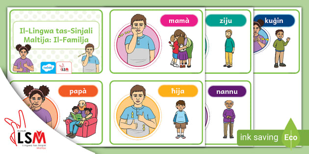 FREE! - Il-Lingwa tas-Sinjali Maltija l Leħħiet bl-istampi tal-familja