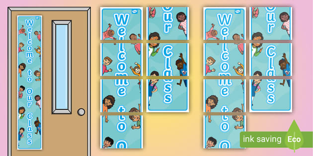 Welcome To Our Class Vertical Door Banner Teacher Made