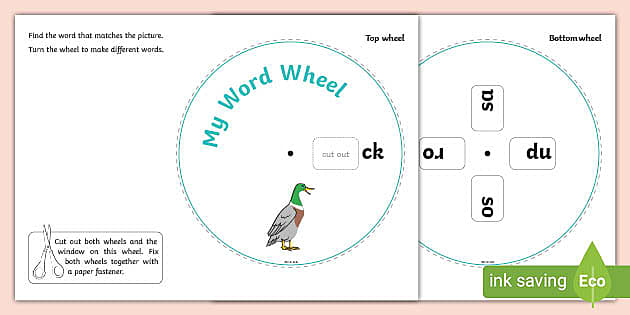 FREE! - Phonics Digraph Word Wheel (ck) (teacher made)