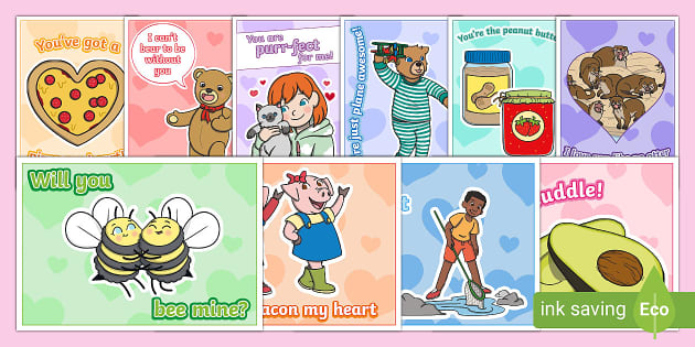 ESL Valentine's Day Pun Cards (teacher made) - Twinkl