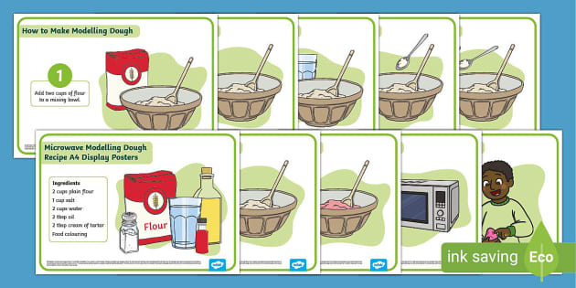 Microwave Modelling Dough Recipe A4 Display Posters | Twinkl