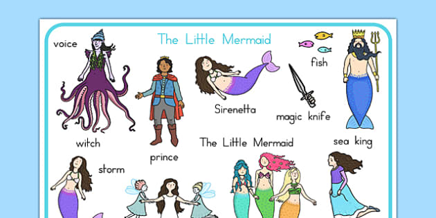 The Little Mermaid Word Mat (teacher made) - Twinkl