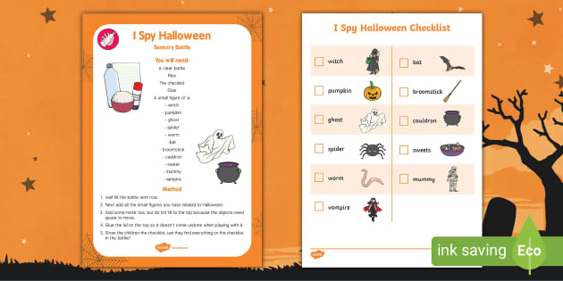 I Spy Halloween Sensory Bottle Activity (creat de profesori)