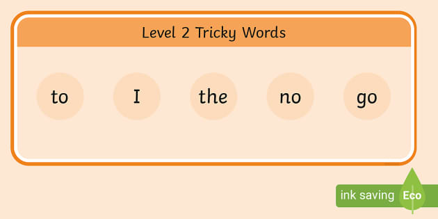 Level 2 Tricky Words Table Strips Primary Resources