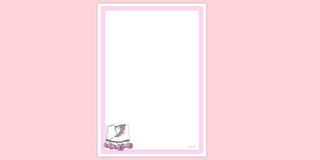 Simple Blank Roller Blades Page Border (teacher made)