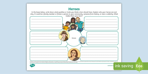 Heroes Mind Map (teacher made) - Twinkl