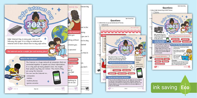 KS1 Safer Internet Day Differentiated Reading Comprehension Activity