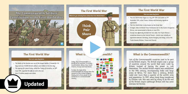 The Commonwealth Soldiers' Contribution to the First World War