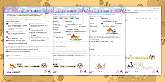 Year 3 Time Conjuctions Differentiated Activity Twinkl