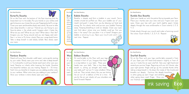 Mindful Minute Brain-Break Cards - Mindfulness in the classroom