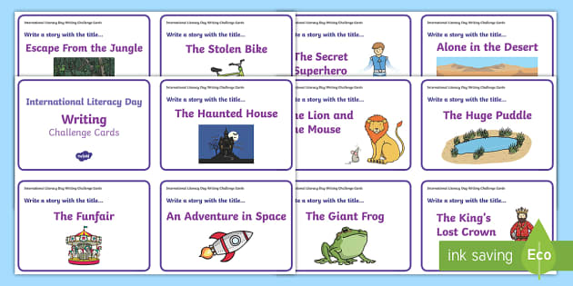 International Literacy Day First Level Writing Challenge Cards international-literacy-day-first-level-writing-challenge-cards