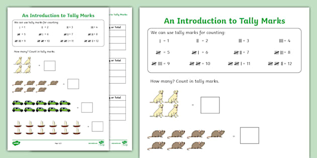 An Introduction to Tally Marks Activity Sheet - Twinkl An Introduction to Tally Marks Activity Sheet - Twinkl